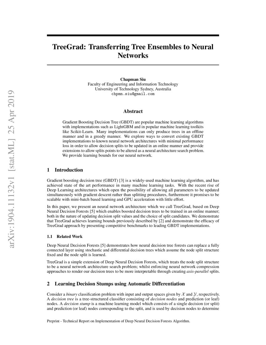 Treegrad Transferring Tree Ensembles To Neural Networks Deepai