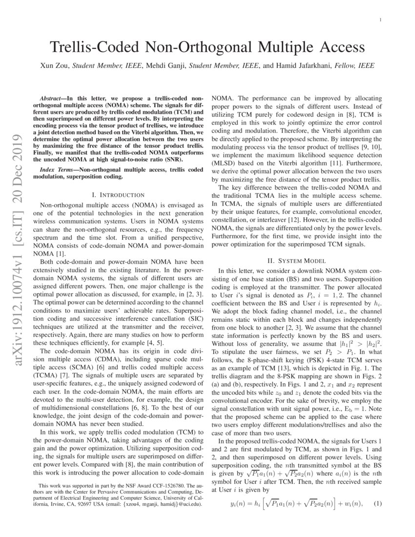 Trellis-Coded Non-Orthogonal Multiple Access | DeepAI