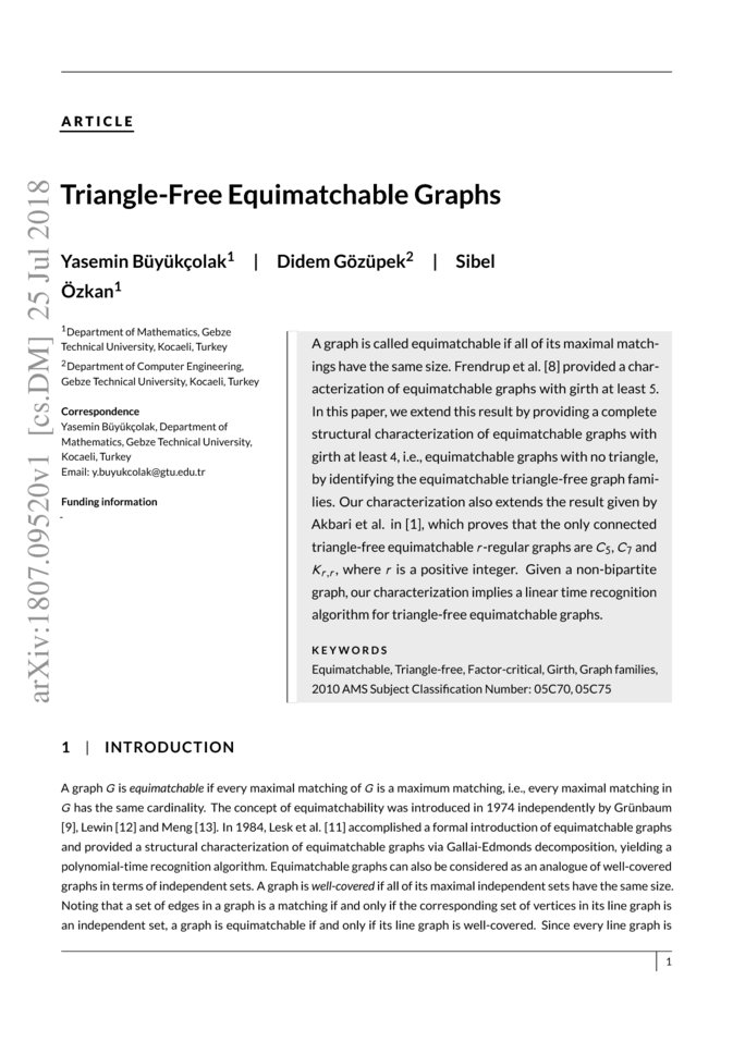Triangle-Free Equimatchable Graphs | DeepAI