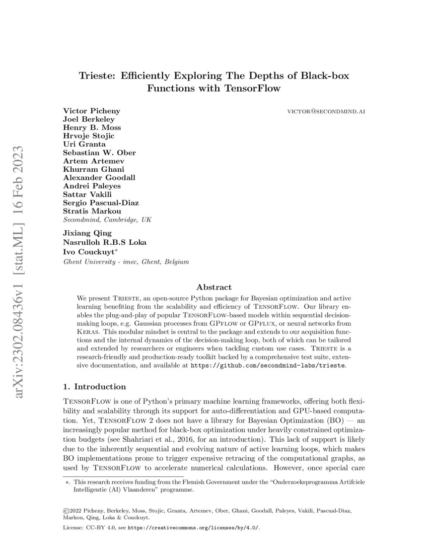 Trieste: Efficiently Exploring The Depths of Black-box Functions with TensorFlow | DeepAI