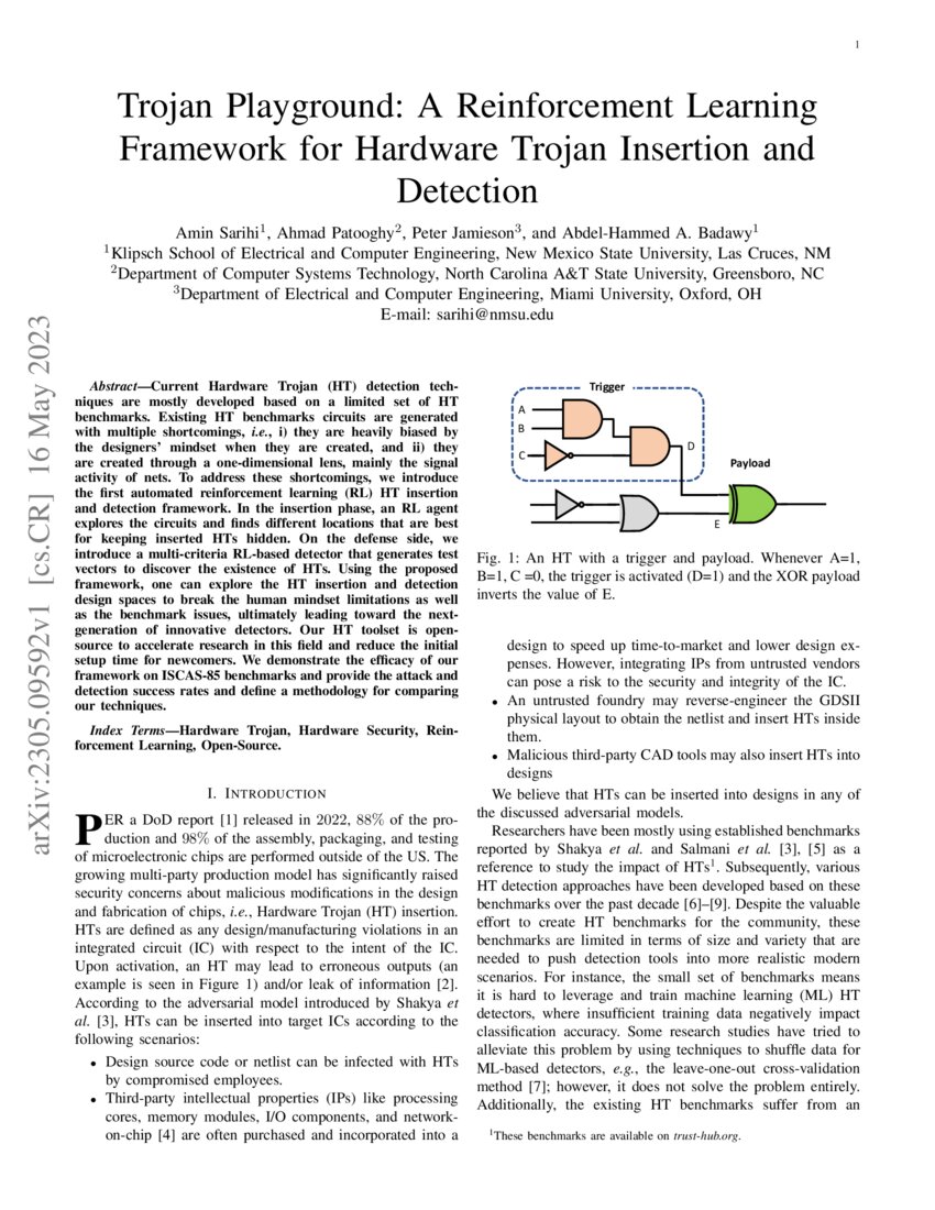 Trojan Playground A Reinforcement Learning Framework For Hardware
