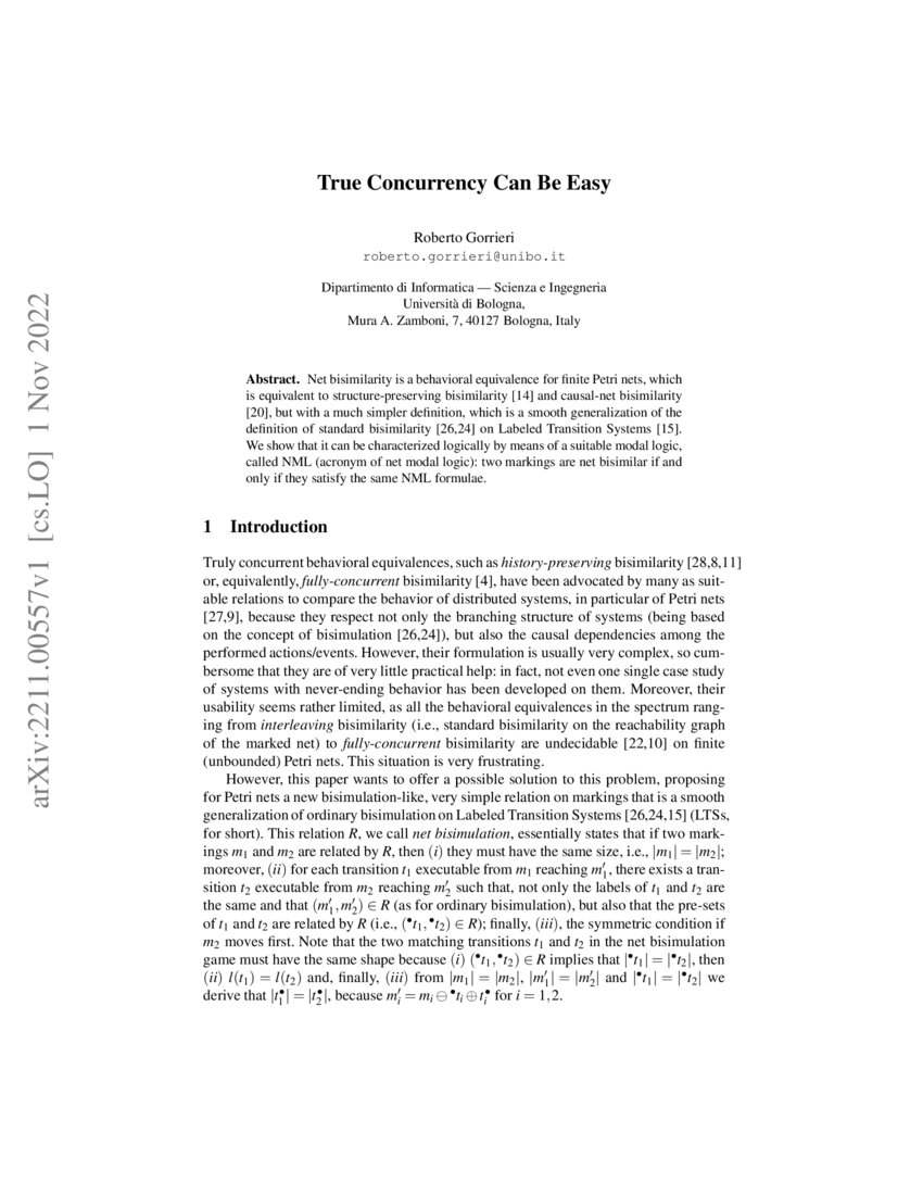 True Concurrency Can Be Easy | DeepAI