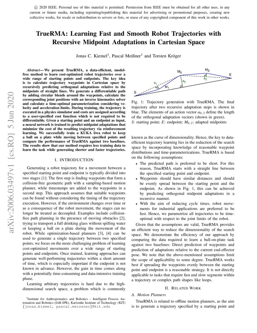 TrueRMA: Learning Fast and Smooth Robot Trajectories with Recursive Midpoint Adaptations in ...