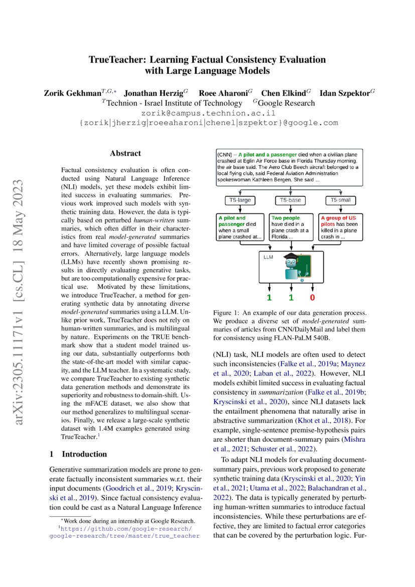 Trueteacher Learning Factual Consistency Evaluation With Large
