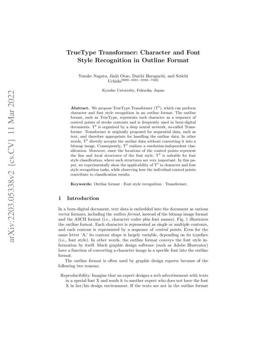 TrueType Transformer: Character and Font Style Recognition in Outline ...