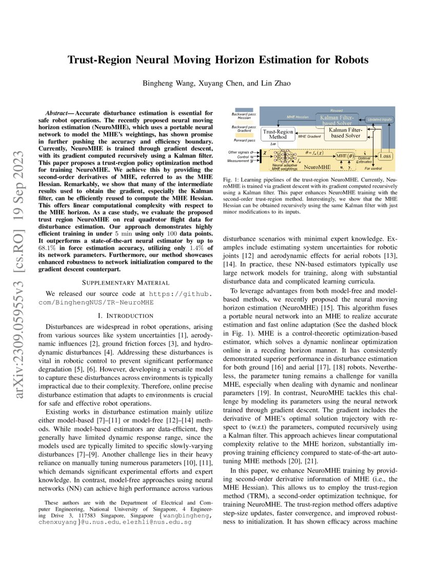 Trust Region Neural Moving Horizon Estimation For Robots Deepai