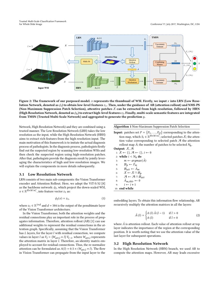 Trusted Multi Scale Classification Framework For Whole Slide Image Deepai