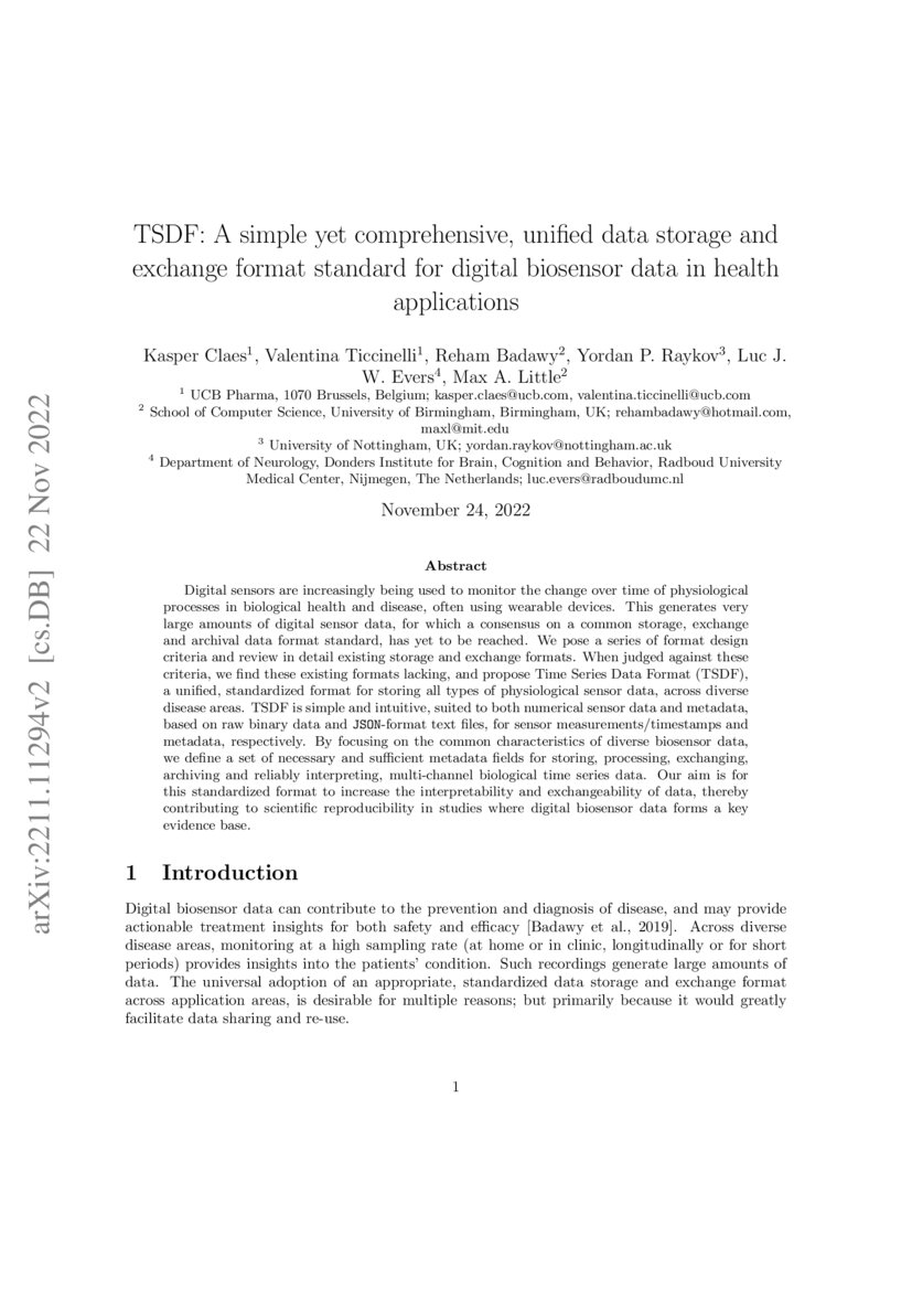 TSDF: A simple yet comprehensive, unified data storage and exchange ...