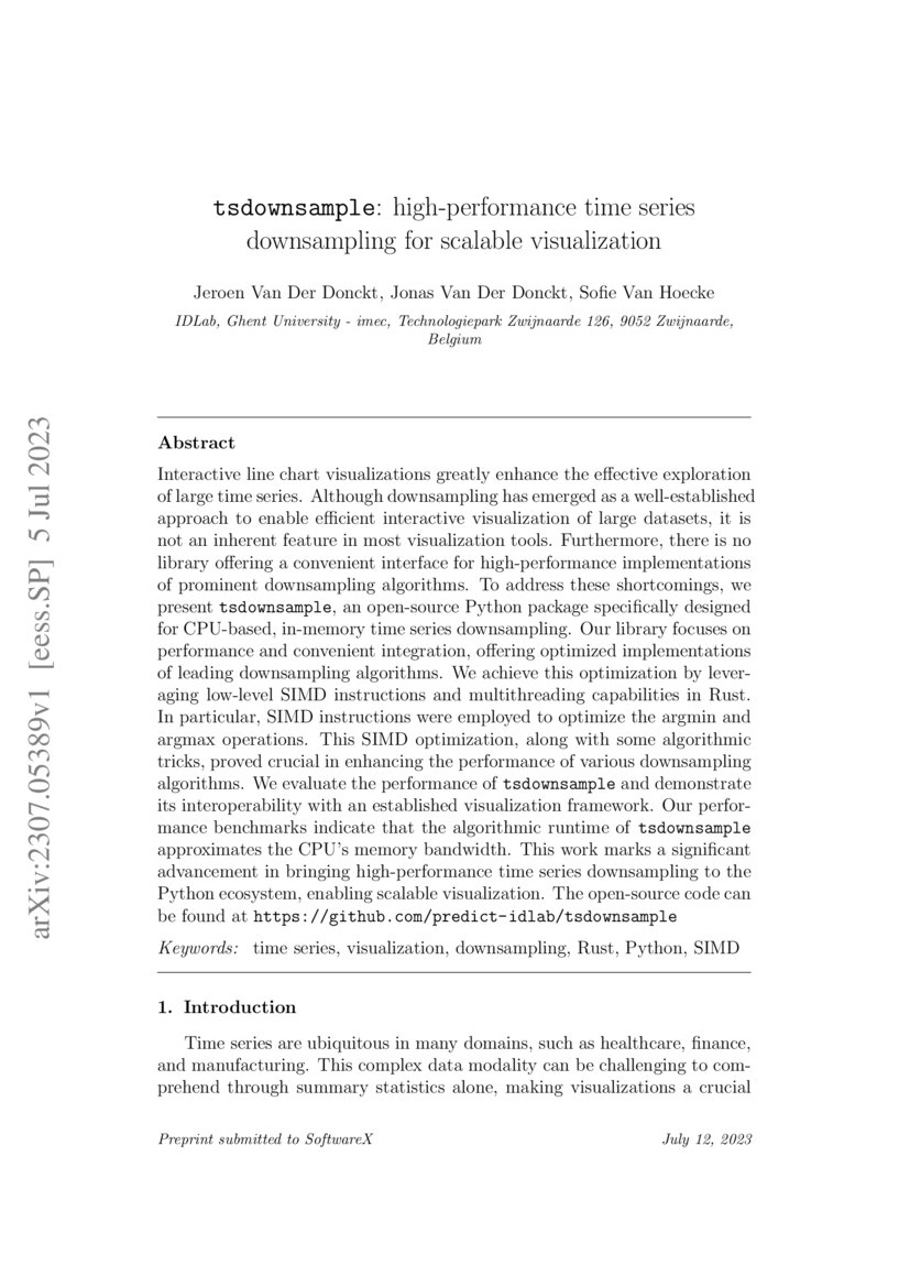 tsdownsample: high-performance time series downsampling for scalable visualization | DeepAI