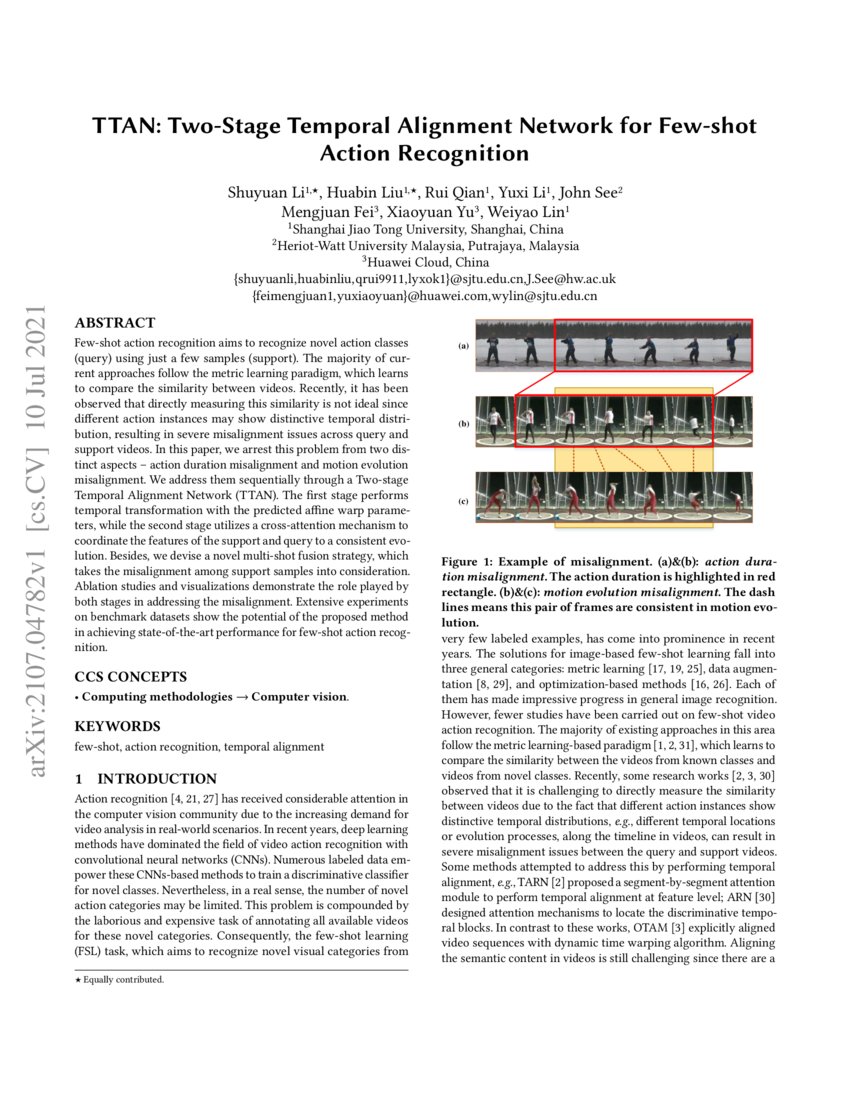 TTAN: Two-Stage Temporal Alignment Network for Few-shot Action ...