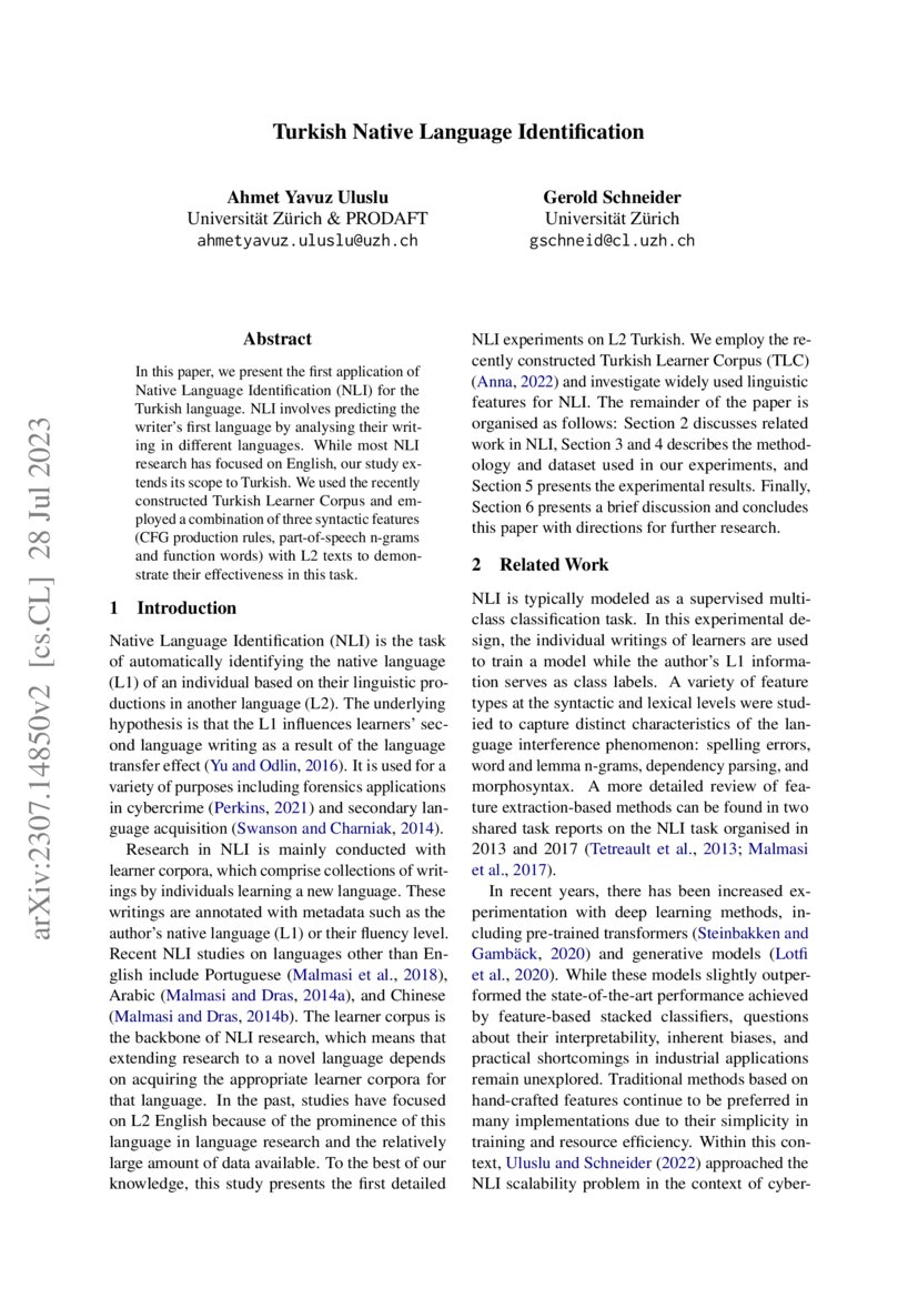 Turkish Native Language Identification | DeepAI