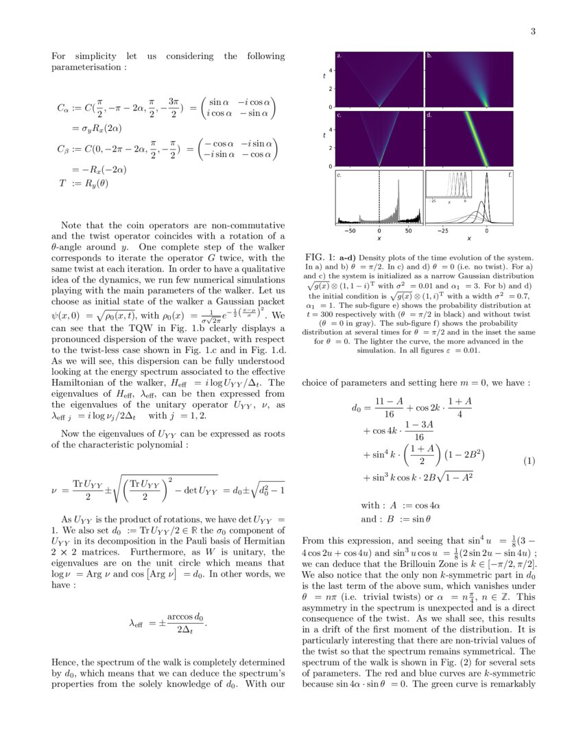 Twisted quantum walks, generalised Dirac equation and Fermion doubling | DeepAI