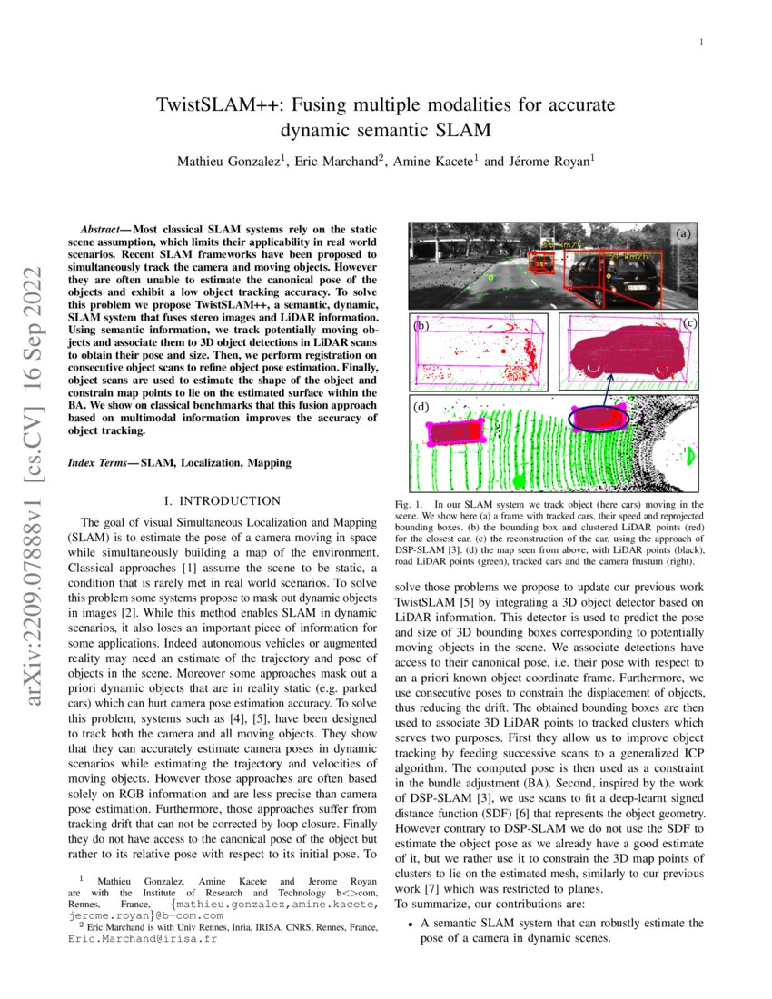TwistSLAM++: Fusing multiple modalities for accurate dynamic semantic ...