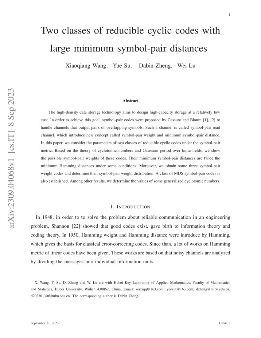 Two classes of reducible cyclic codes with large minimum symbol-pair ...