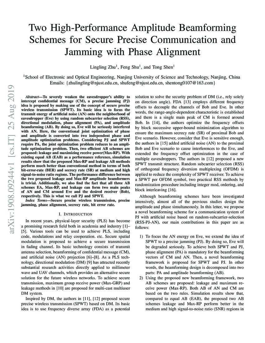 Two High Performance Amplitude Beamforming Schemes For Secure Precise Communication And Jamming
