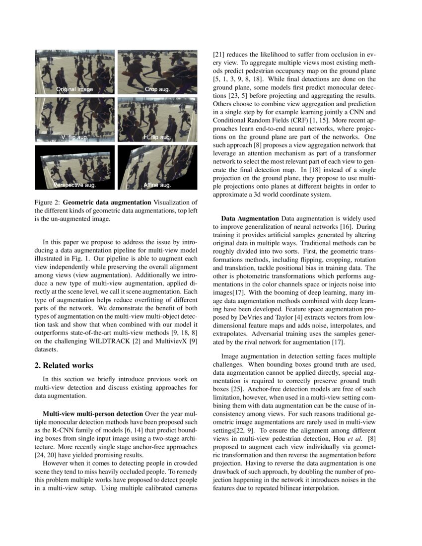 Two Level Data Augmentation For Calibrated Multi View Detection Deepai