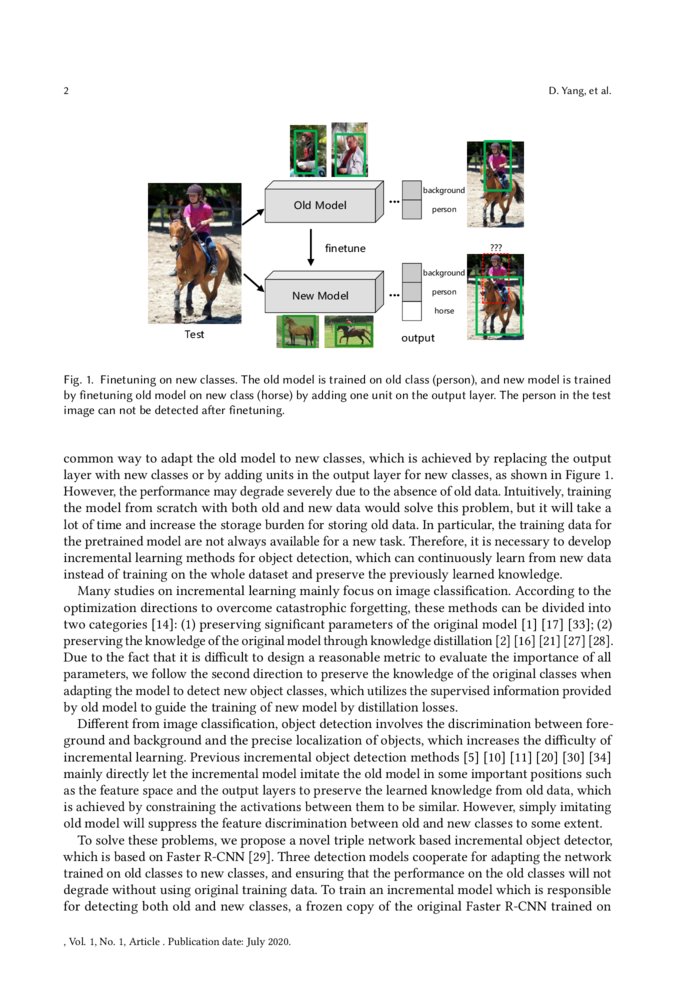 Two Level Residual Distillation Based Triple Network For Incremental Object Detection Deepai