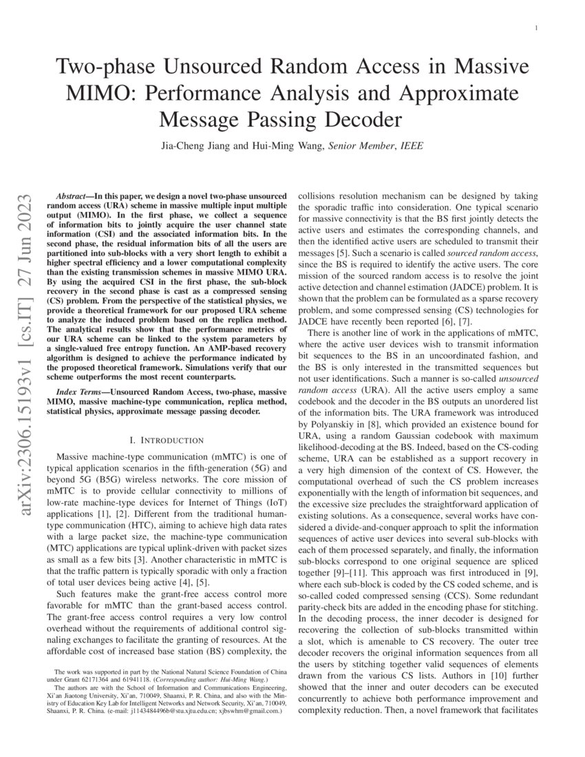 Two Phase Unsourced Random Access In Massive Mimo Performance Analysis And Approximate Message