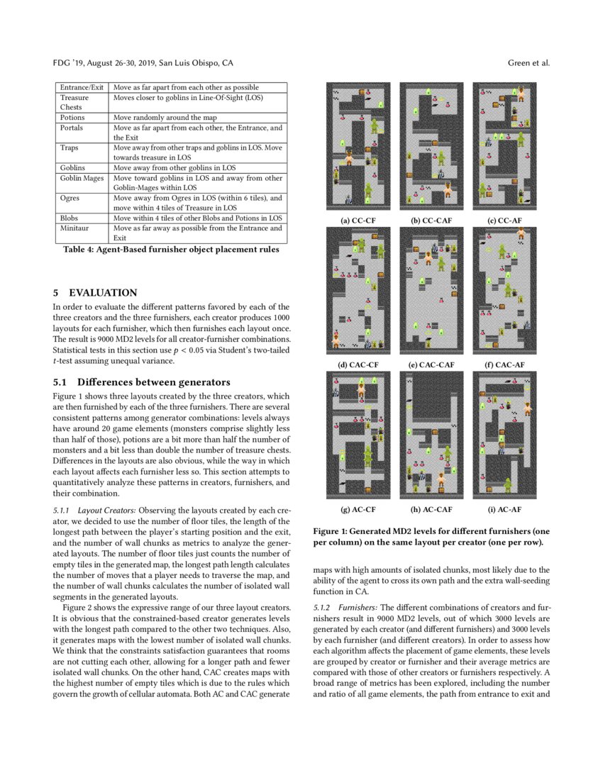 Two Step Constructive Approaches For Dungeon Generation Deepai