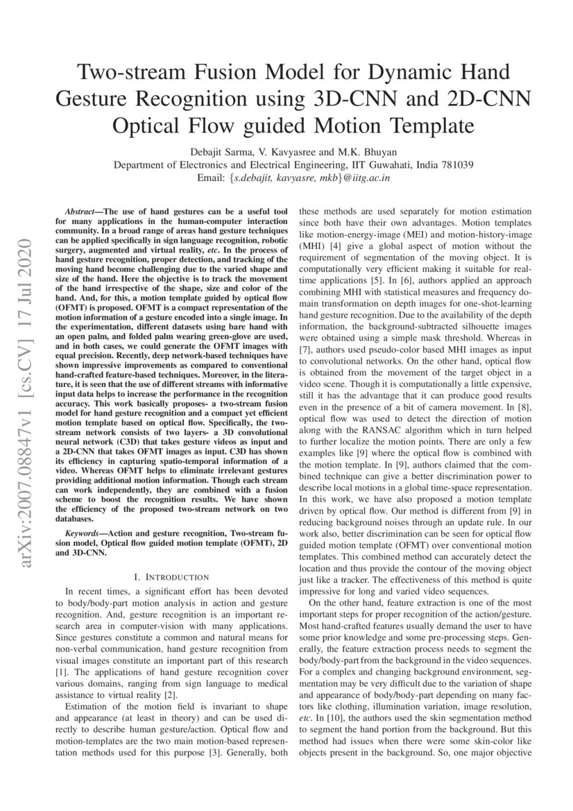 Two-stream Fusion Model for Dynamic Hand Gesture Recognition using 3D ...