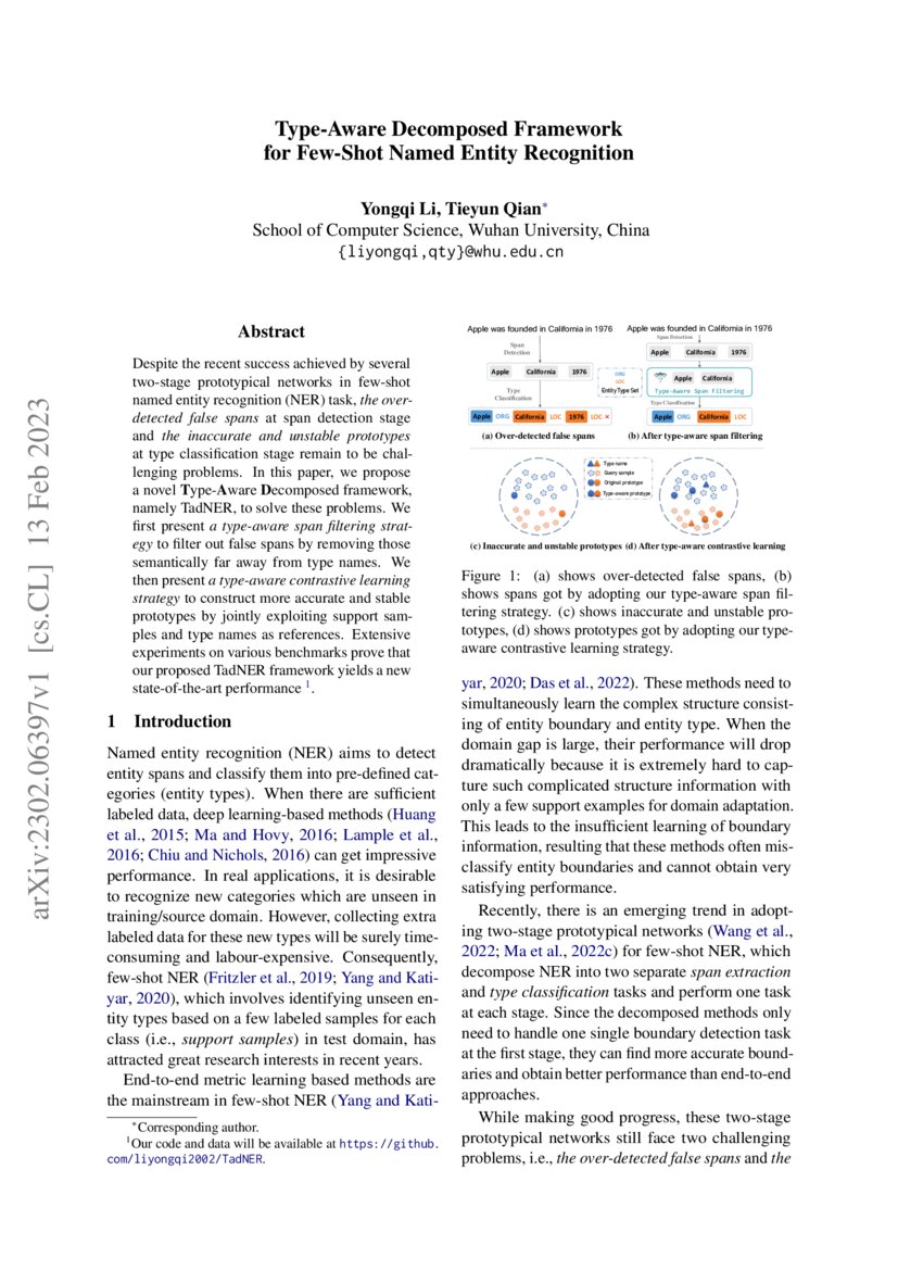 Type Aware Decomposed Framework For Few Shot Named Entity Recognition
