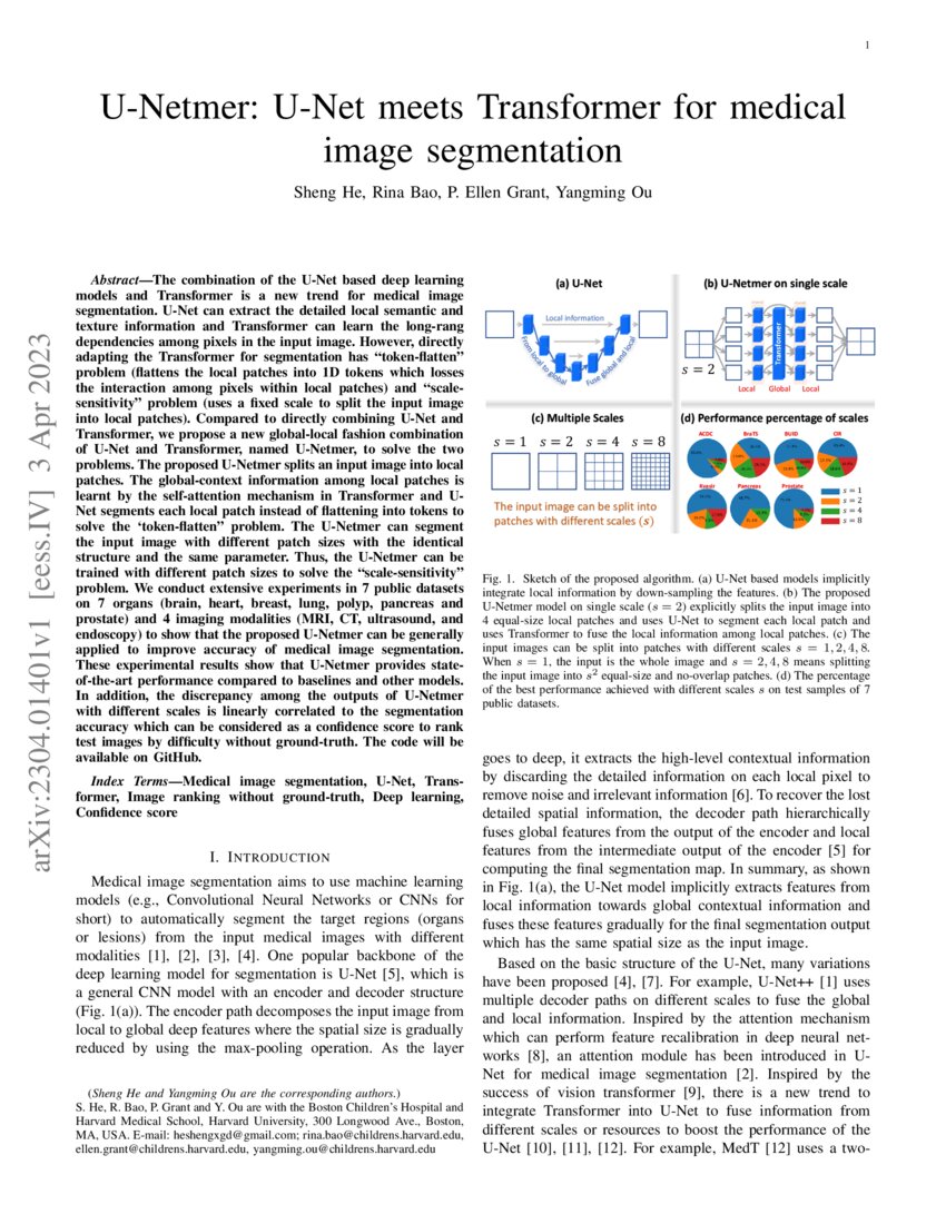 U-Netmer: U-Net meets Transformer for medical image segmentation | DeepAI