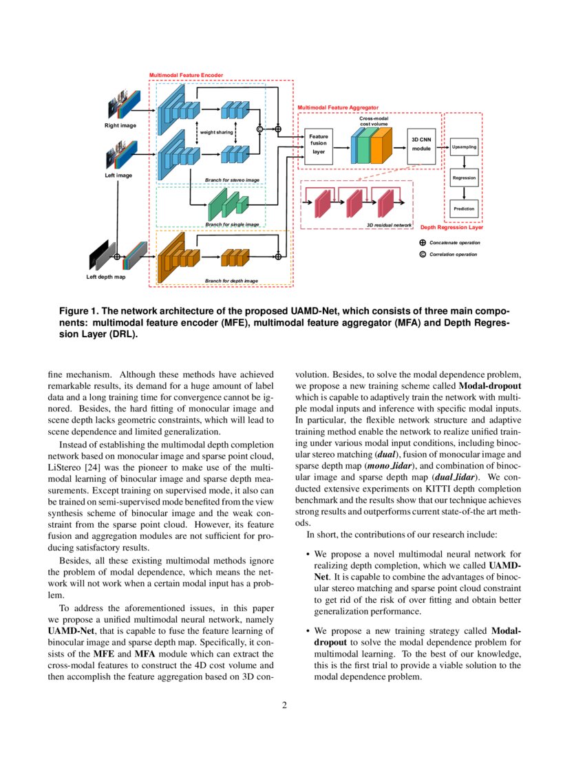 UAMD-Net: A Unified Adaptive Multimodal Neural Network for Dense Depth Completion | DeepAI