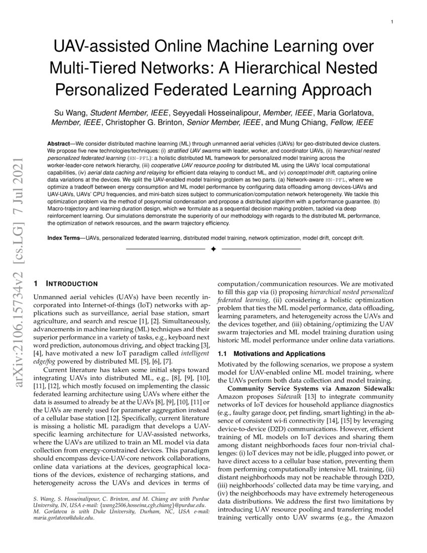 UAV-assisted Online Machine Learning over Multi-Tiered Networks: A ...