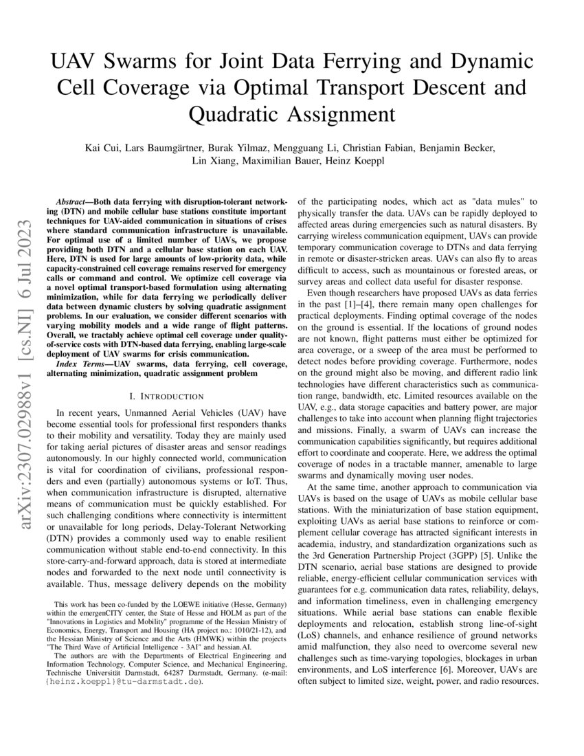 Uav Swarms For Joint Data Ferrying And Dynamic Cell Coverage Via
