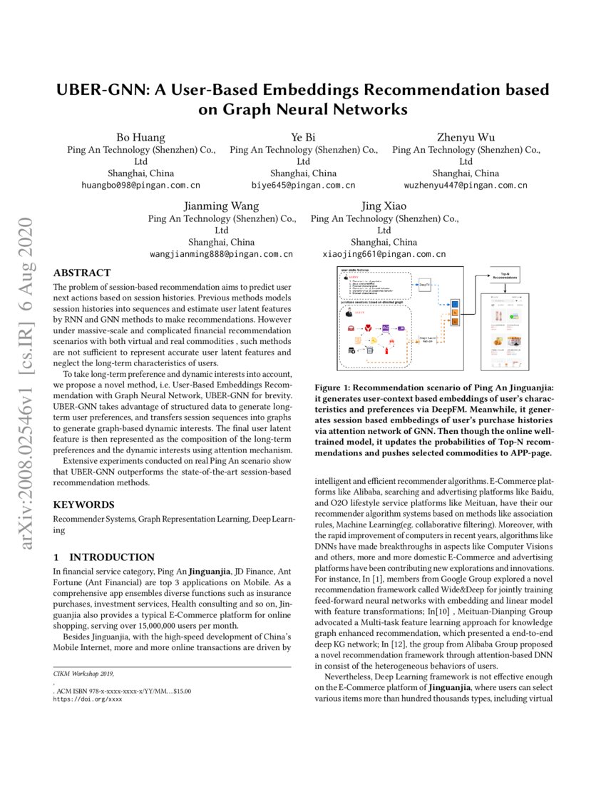 Uber Gnn A User Based Embeddings Recommendation Based On Graph Neural