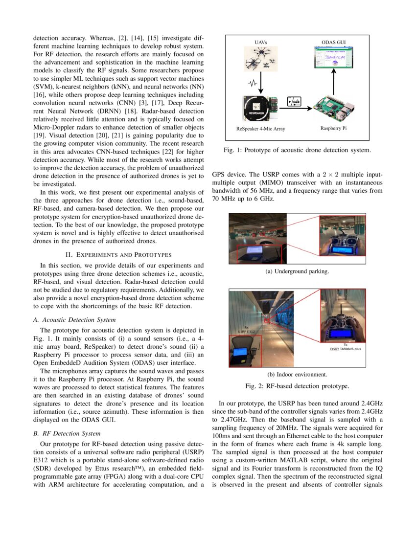 Unauthorized Drone Detection Experiments And Prototypes Deepai