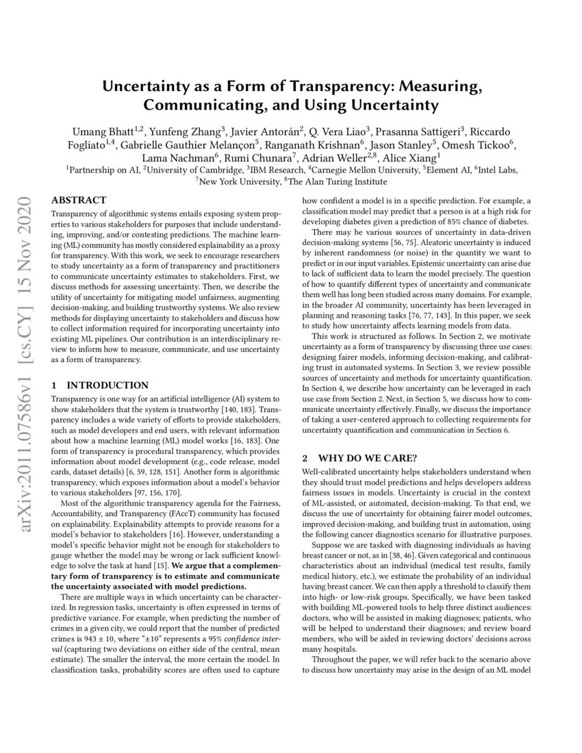 Uncertainty as a Form of Transparency: Measuring, Communicating, and ...
