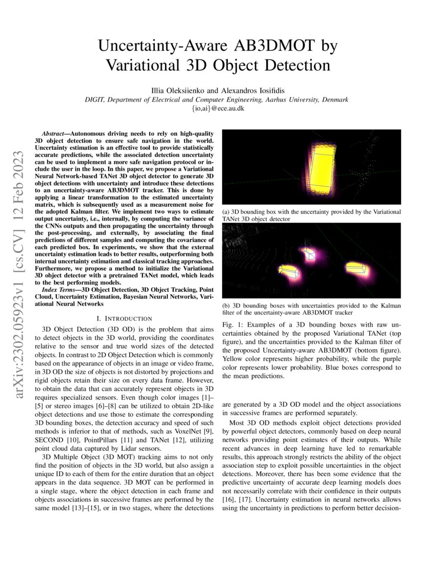 Uncertainty-Aware AB3DMOT by Variational 3D Object Detection | DeepAI
