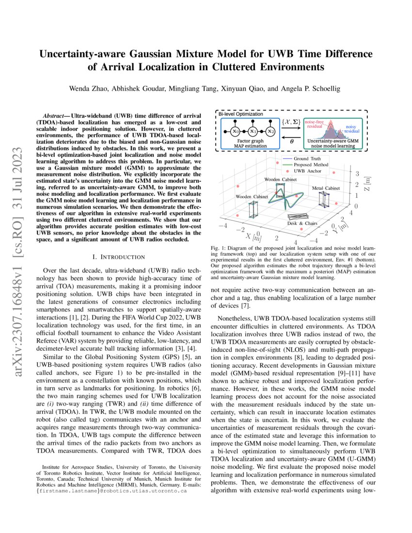 Uncertainty-aware Gaussian Mixture Model for UWB Time Difference of Arrival Localization in ...
