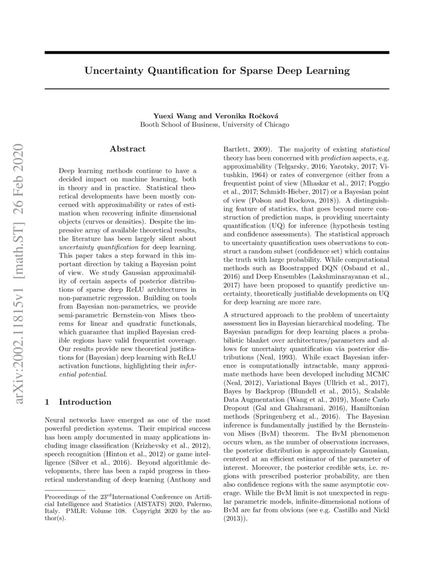 Uncertainty Quantification for Sparse Deep Learning | DeepAI