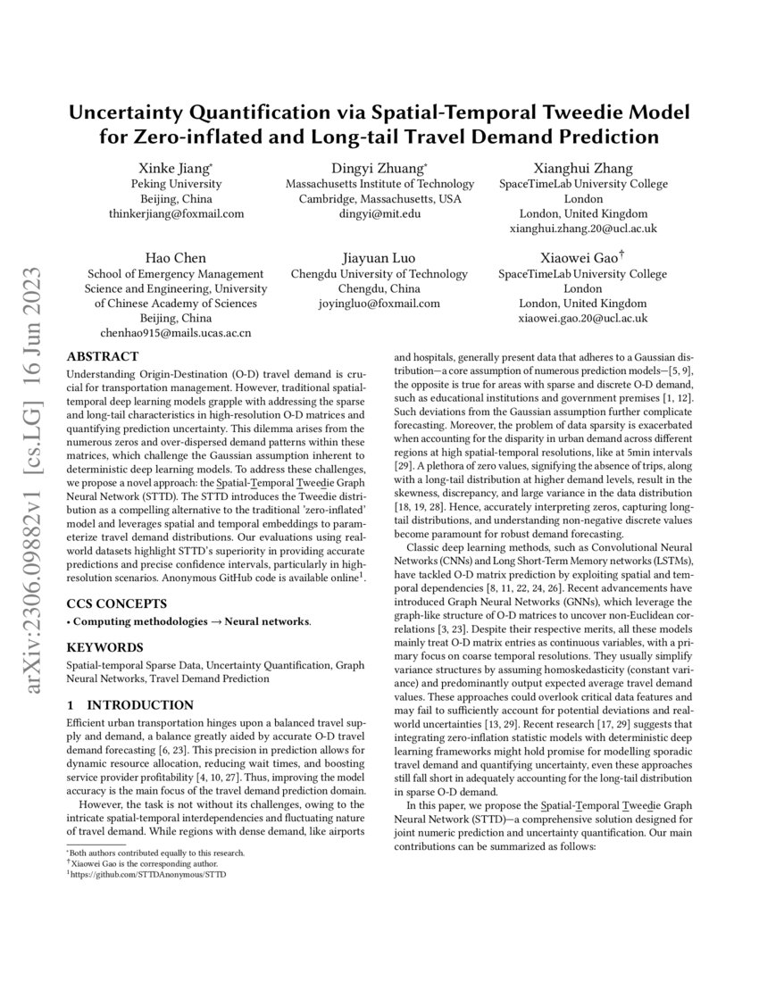 Uncertainty Quantification via Spatial-Temporal Tweedie Model for Zero-inflated and Long-tail ...