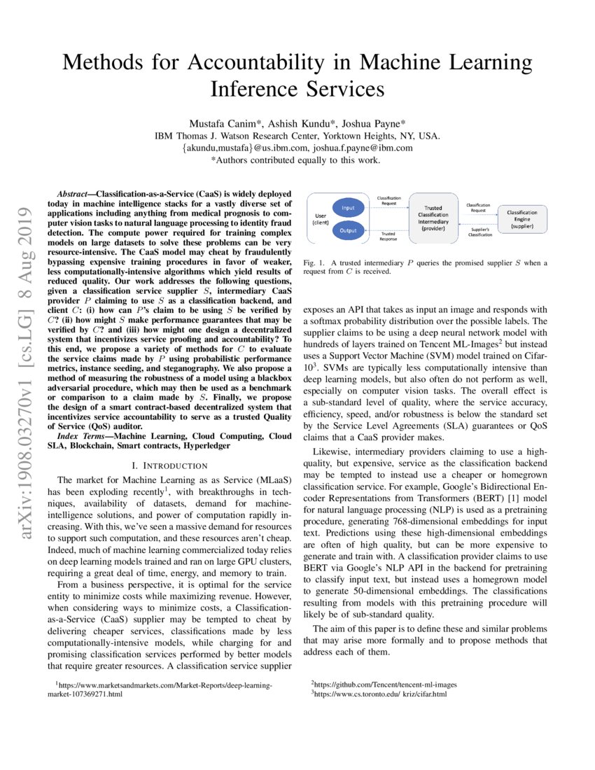 Uncheatable Machine Learning Inference | DeepAI