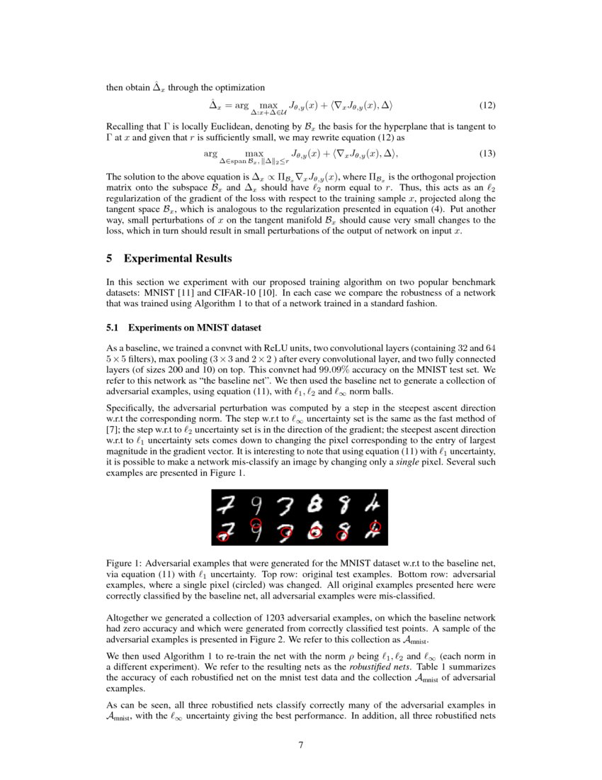 Understanding Adversarial Training: Increasing Local Stability of Neural Nets through Robust ...