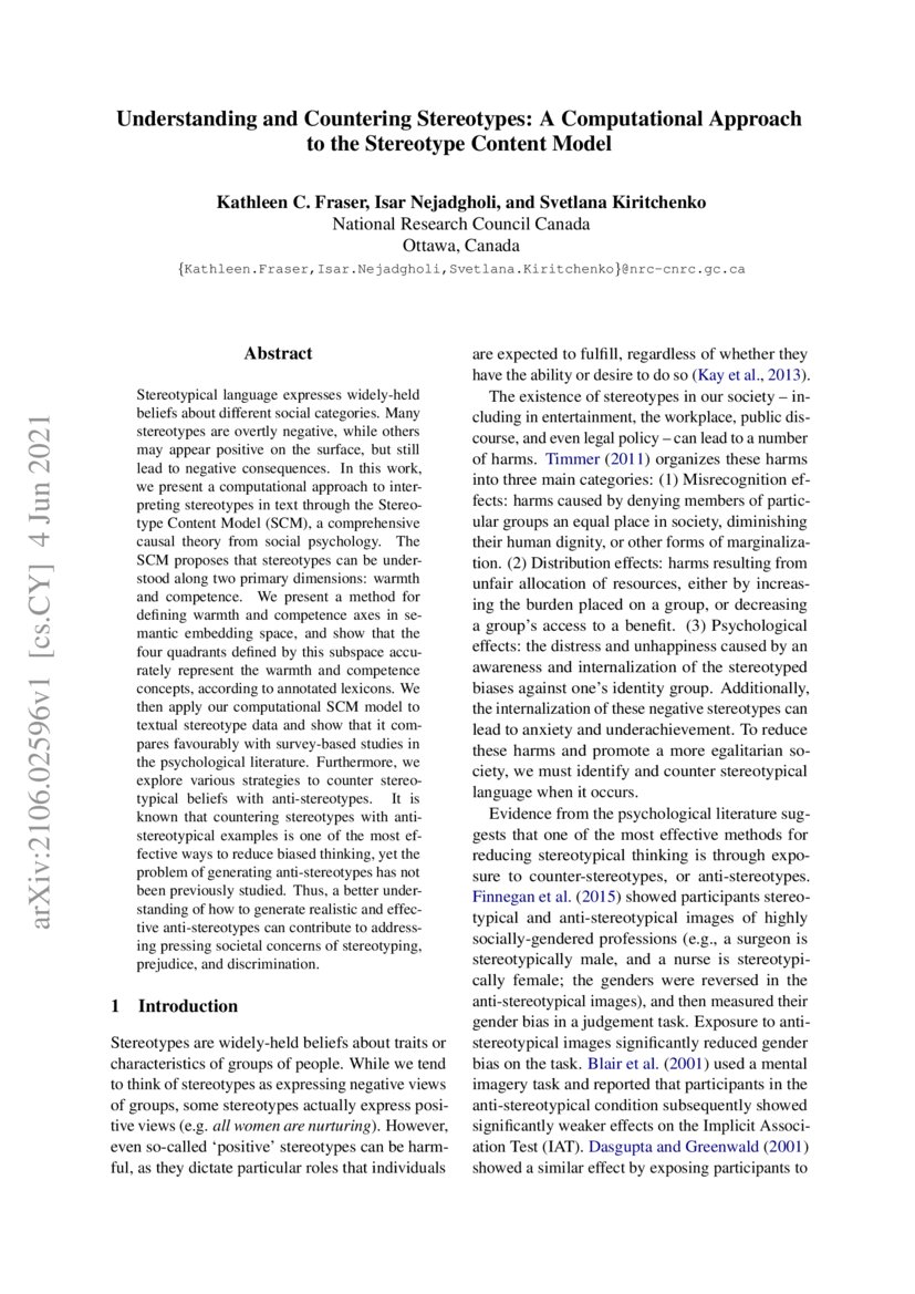 Understanding and Countering Stereotypes: A Computational Approach to ...