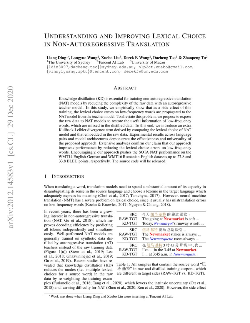 Understanding and Improving Lexical Choice in Non-Autoregressive ...