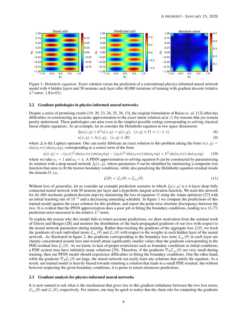 Understanding and mitigating gradient pathologies in physics-informed neural networks | DeepAI