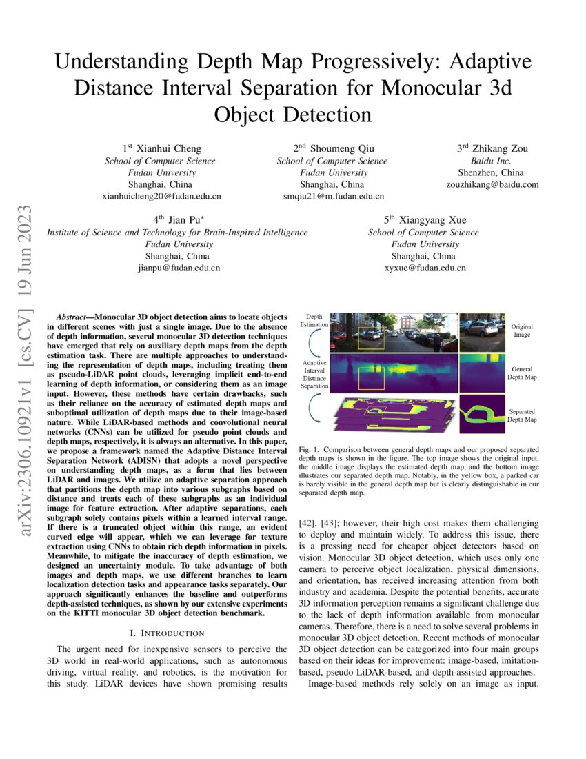 Understanding Depth Map Progressively Adaptive Distance Interval Separation For Monocular 3d
