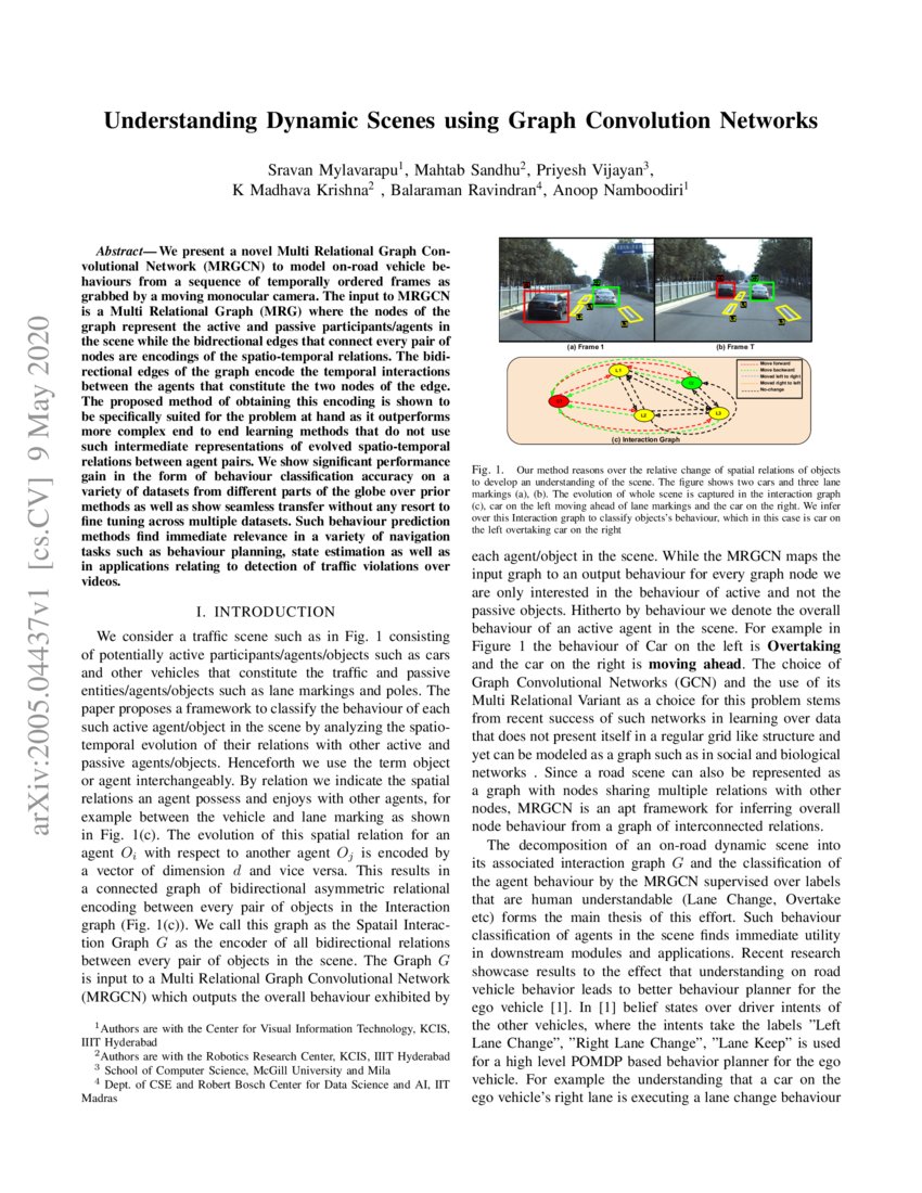 Understanding Dynamic Scenes using Graph Convolution Networks | DeepAI