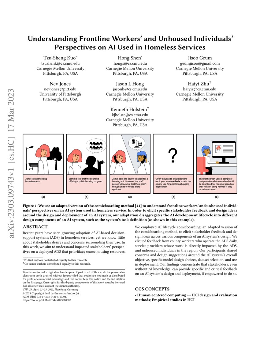 Understanding Frontline Workers' and Unhoused Individuals' Perspectives ...