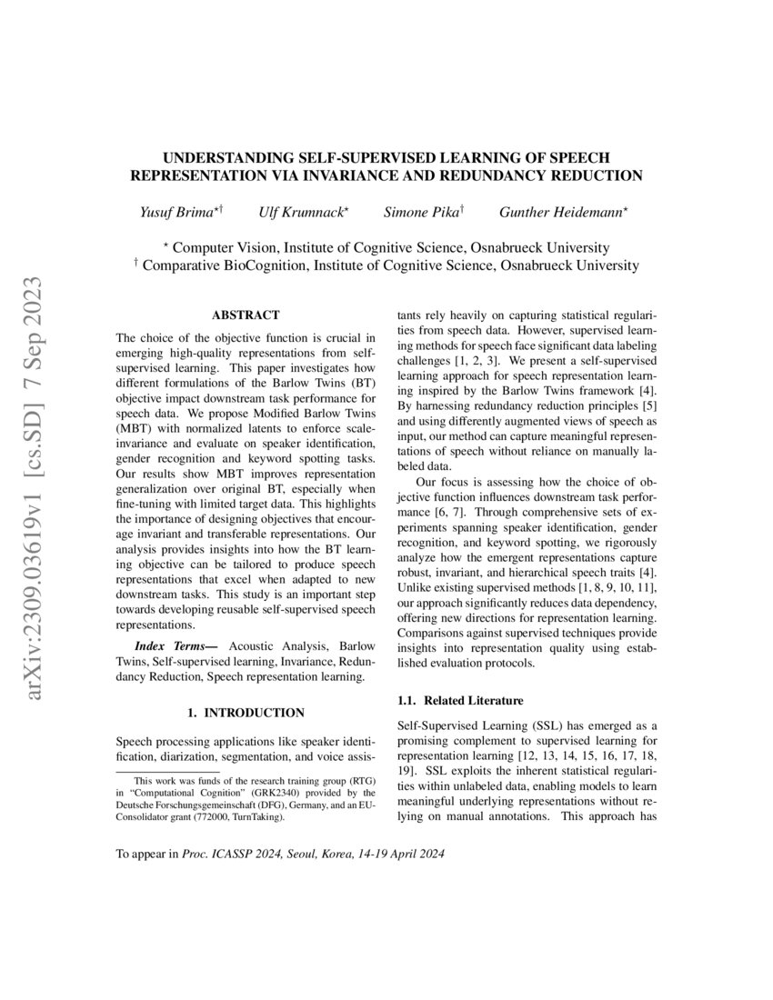 Understanding Self-Supervised Learning of Speech Representation via Invariance and Redundancy ...