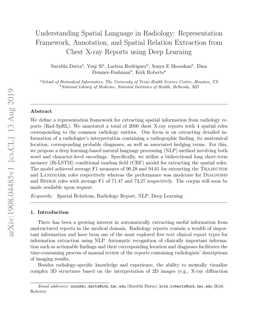 Understanding Spatial Language In Radiology Representation Framework Annotation And Spatial