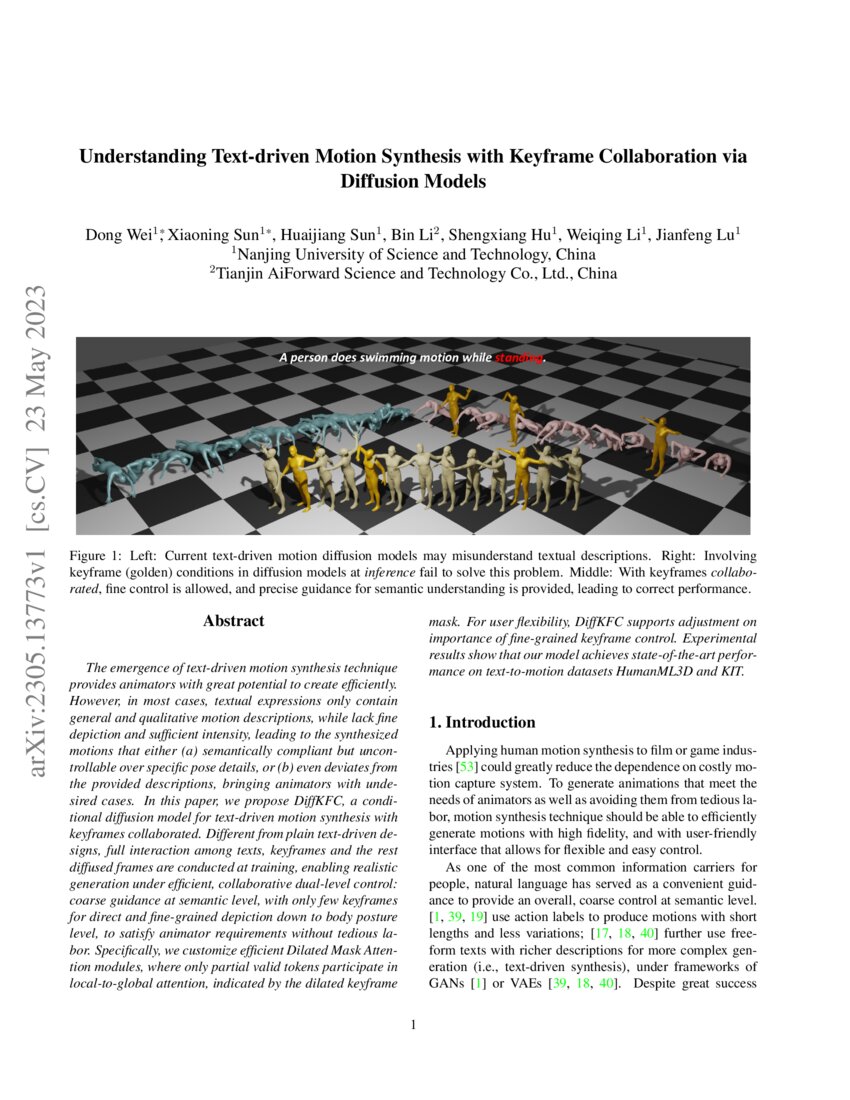 Understanding Text Driven Motion Synthesis With Keyframe Collaboration Via Diffusion Models Deepai