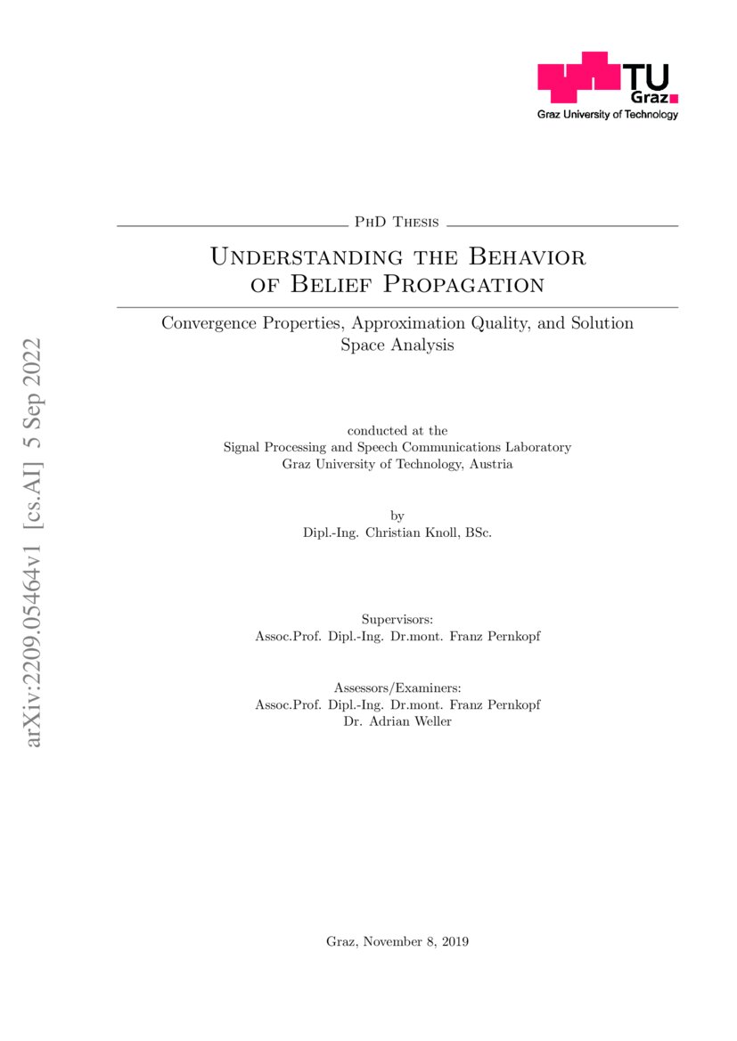 Understanding the Behavior of Belief Propagation | DeepAI Understanding the Behavior of Belief Propagation | DeepAI