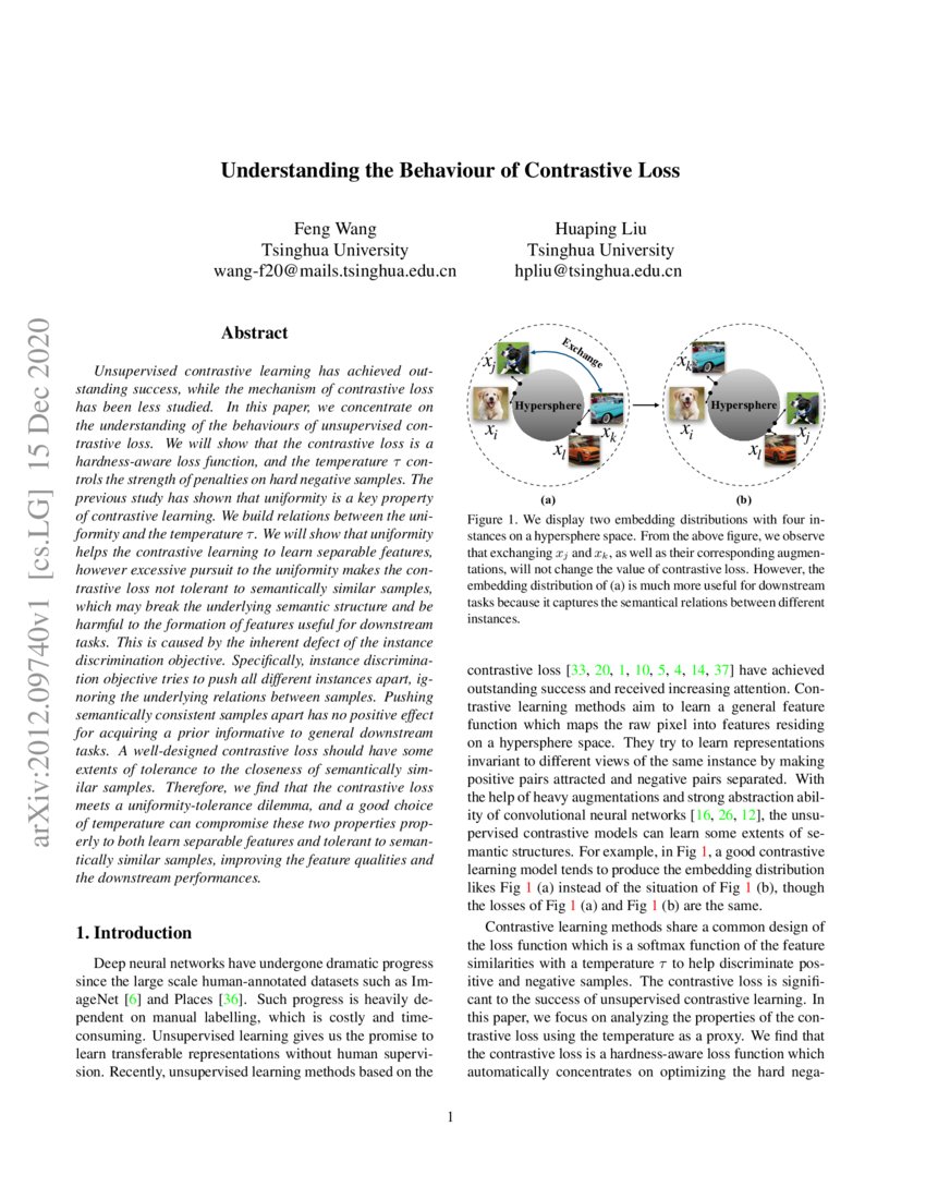 Understanding the Behaviour of Contrastive Loss | DeepAI