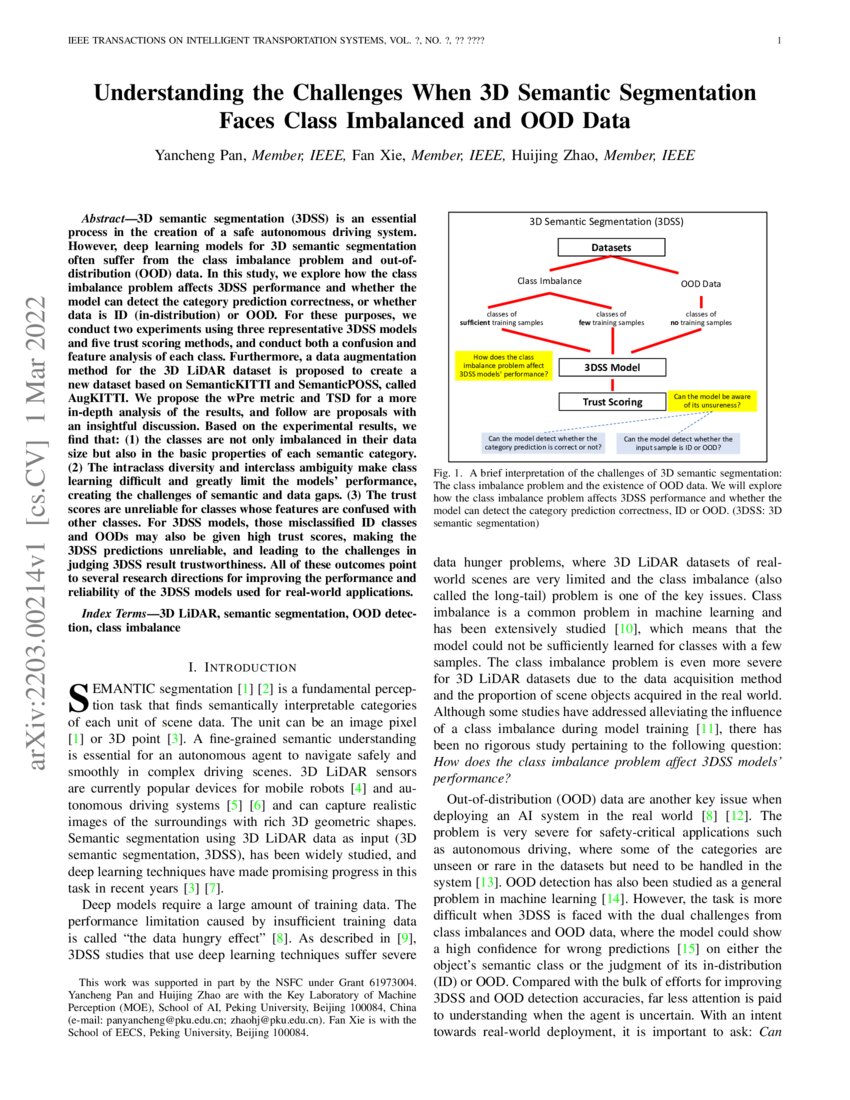 Understanding the Challenges When 3D Semantic Segmentation Faces Class Imbalanced and OOD Data ...